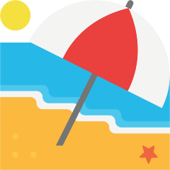 🏖️ Beach with Umbrella Emoji